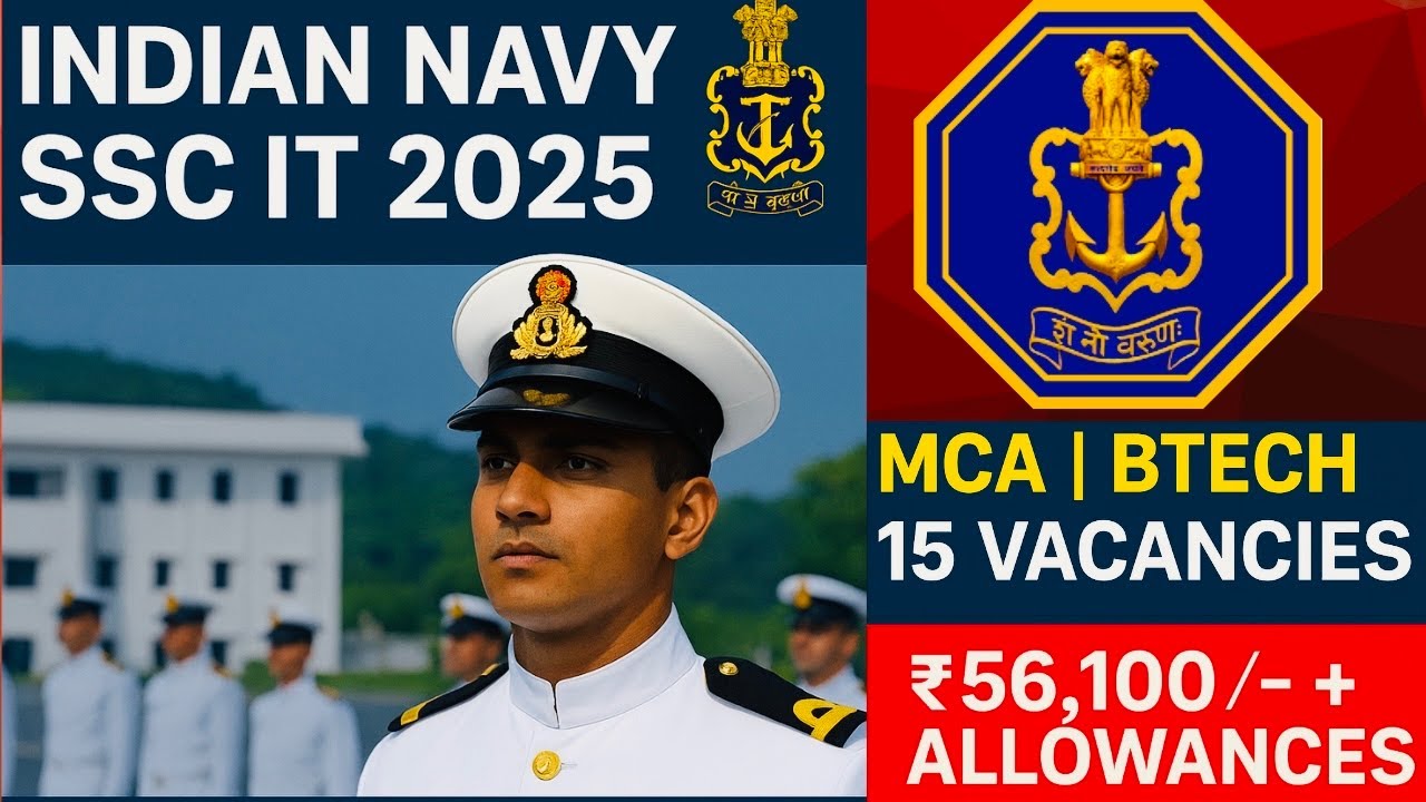 Indian Navy SSC IT Recruitment 2025 🔥 | 15 Vacancies | MCA/BTech ...