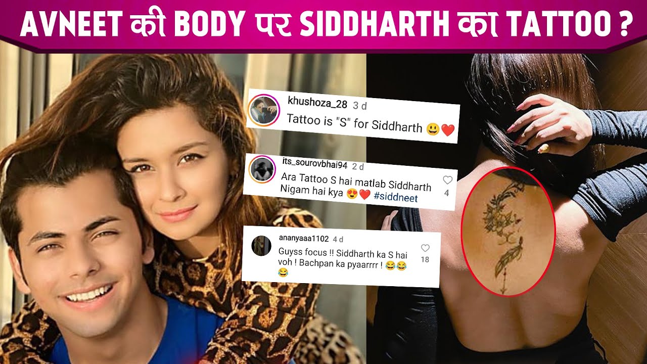 S Se Siddharth Nigam- Avneet Kaur Ne Flaunt Ki 'S' Inked Tattoo ...