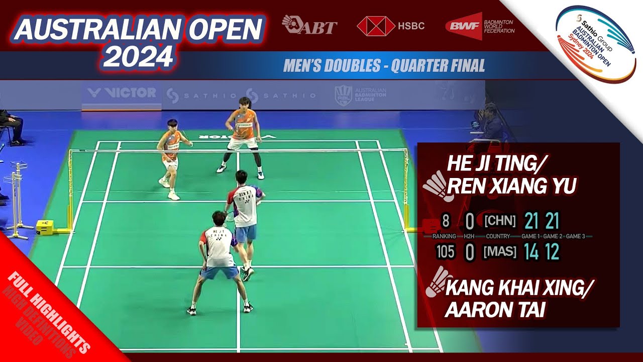 Australian Open 2024 | He Ji Ting / Ren Xiang Yu vs Kang Khai Xing ...