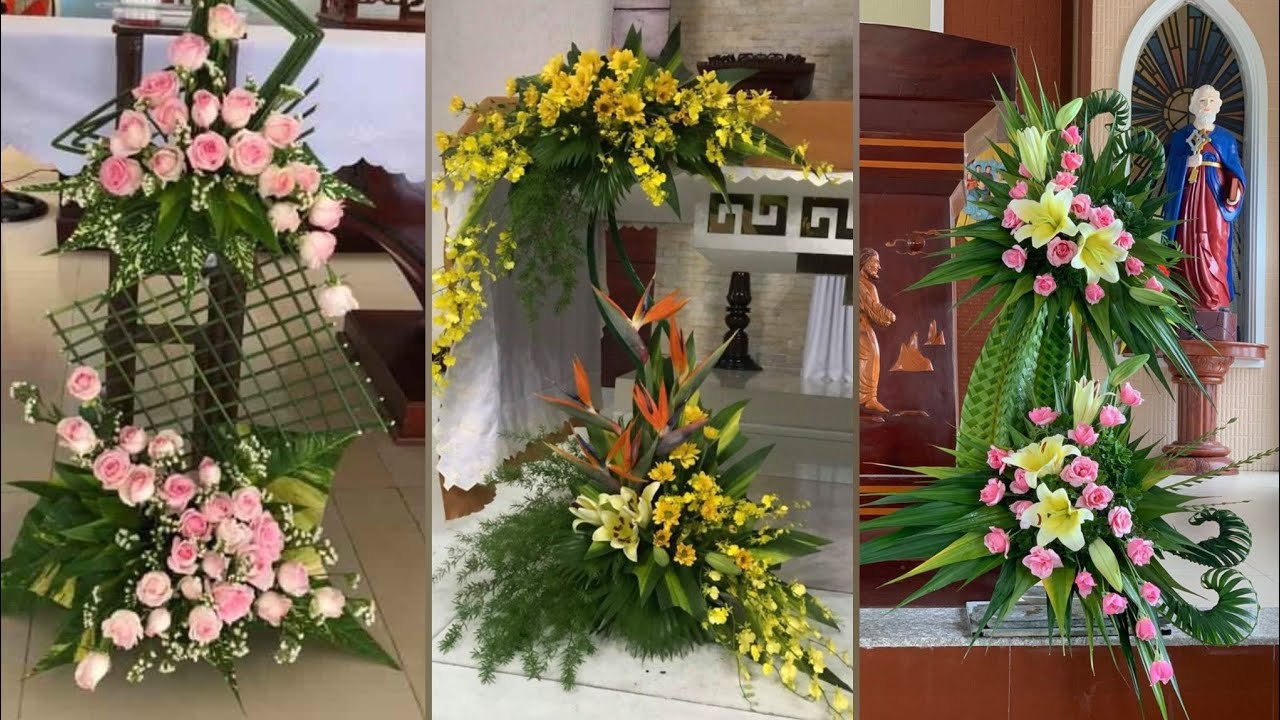 magnificent fresh flower Church arrangement and decoration ideas - YouTube