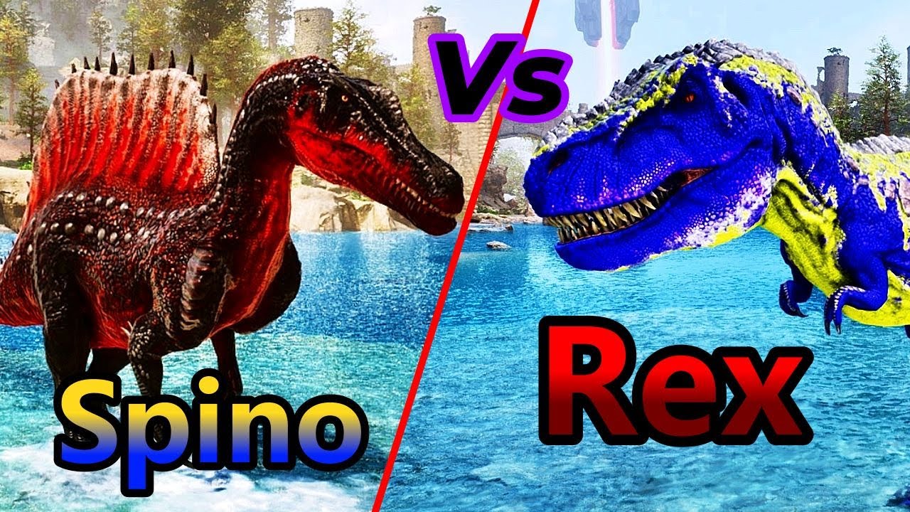 Rip & Tear | Paddletail Spino vs Rex\Meraxes\Trike | Ark survival ...