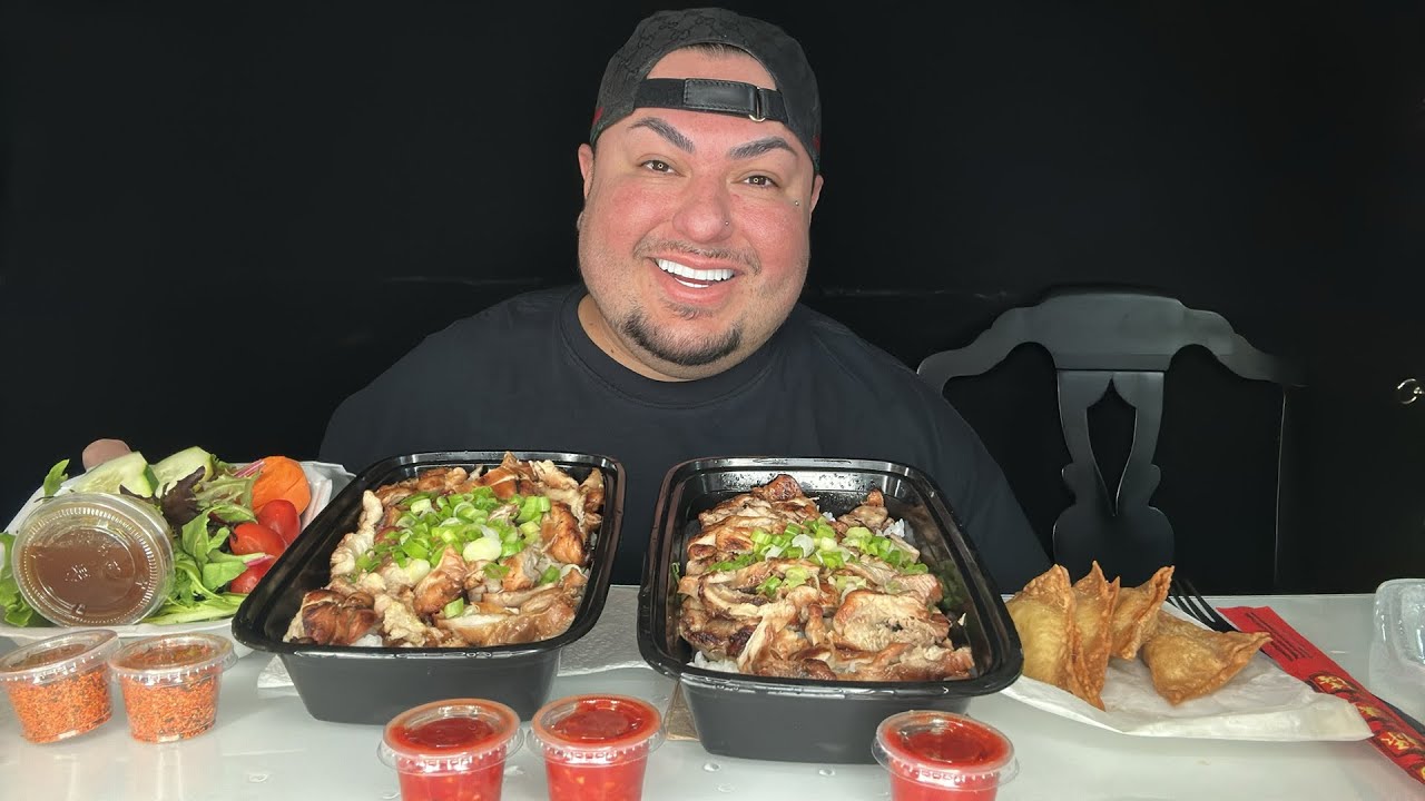 Japanese Mukbang • Spicy Chicken Teriyaki • Fresh Salad • Crispy Crab ...