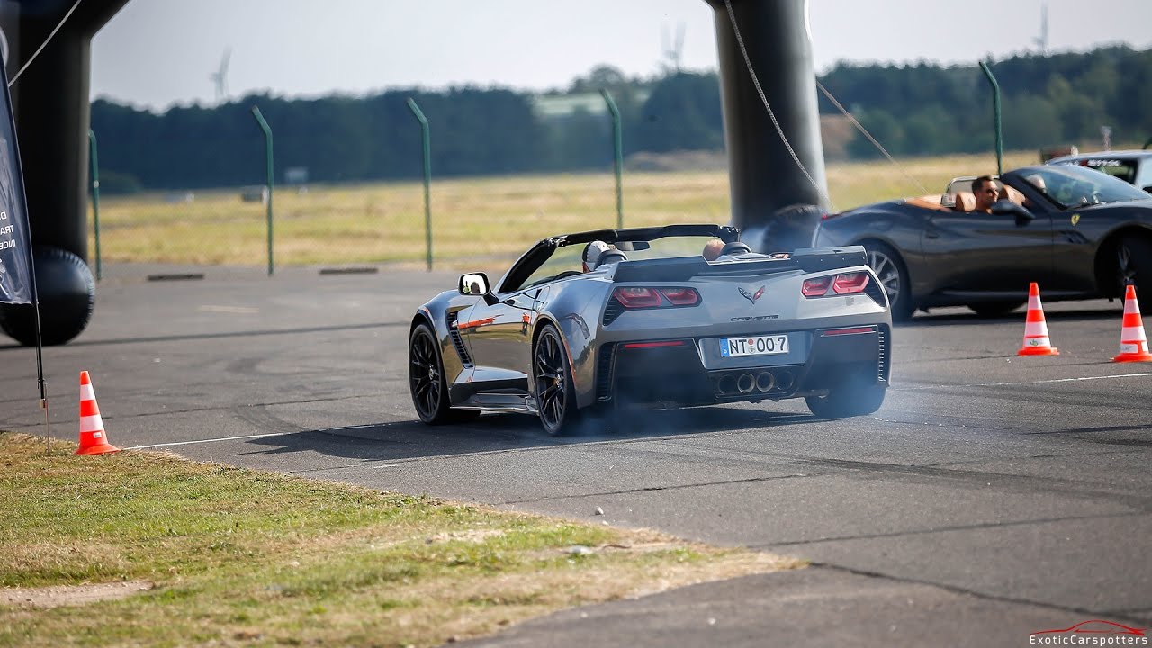 4x Chevrolet Corvette C7 Z06 - Drag Races, Revs & Accelerations ! - YouTube