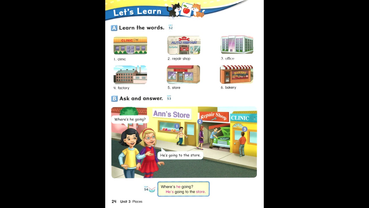page 24 let's go 3 4th edition unit 3 places - YouTube