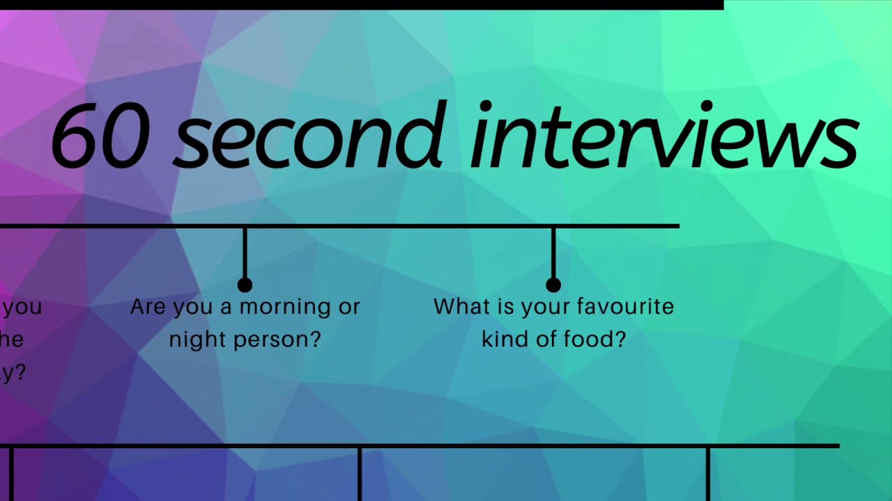60 Second interviews - YouTube