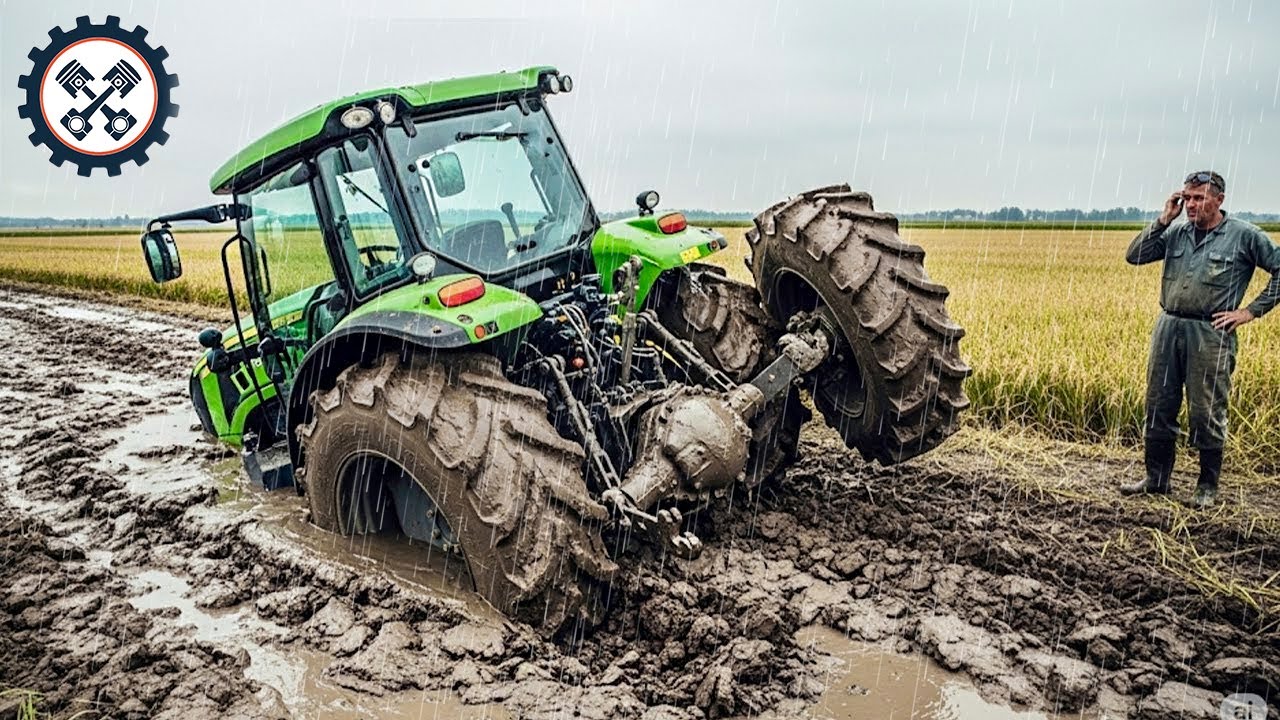 Compilation of Tractors Stuck in Mud and Amazing Tractor Driving Skills ...