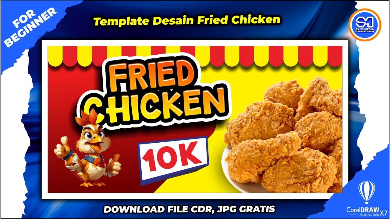 Spanduk Fried Chicken | CorelDRAW - YouTube