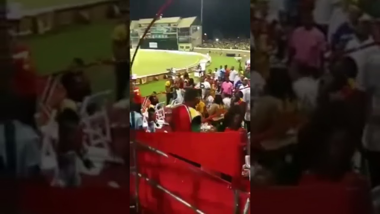A fight erupted at the Guyana Cricket Stadium during the match with ...