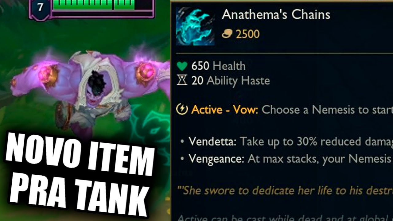 Anathema's Chains! NOVO ITEM QUEBRADO PRA TANK - PBE LOL (CORRENTES DE ...