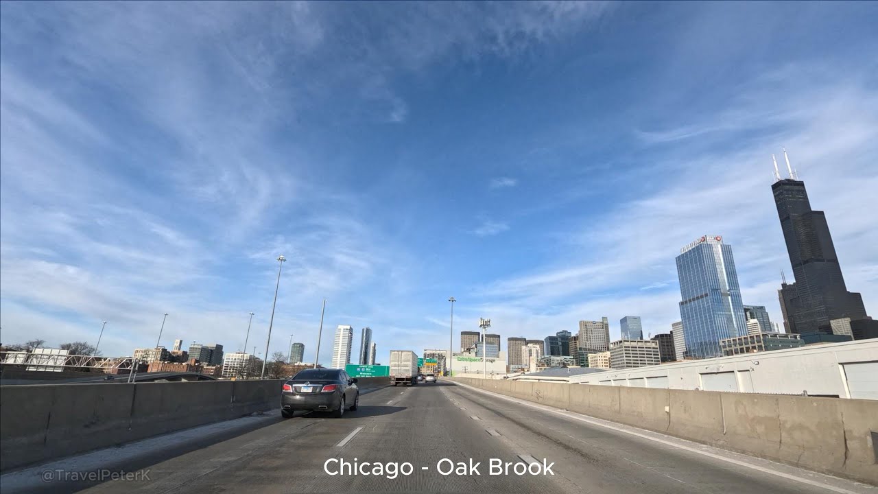 Driving from Chicago to Oak Brook Center via I-290 W Eisenhower ...
