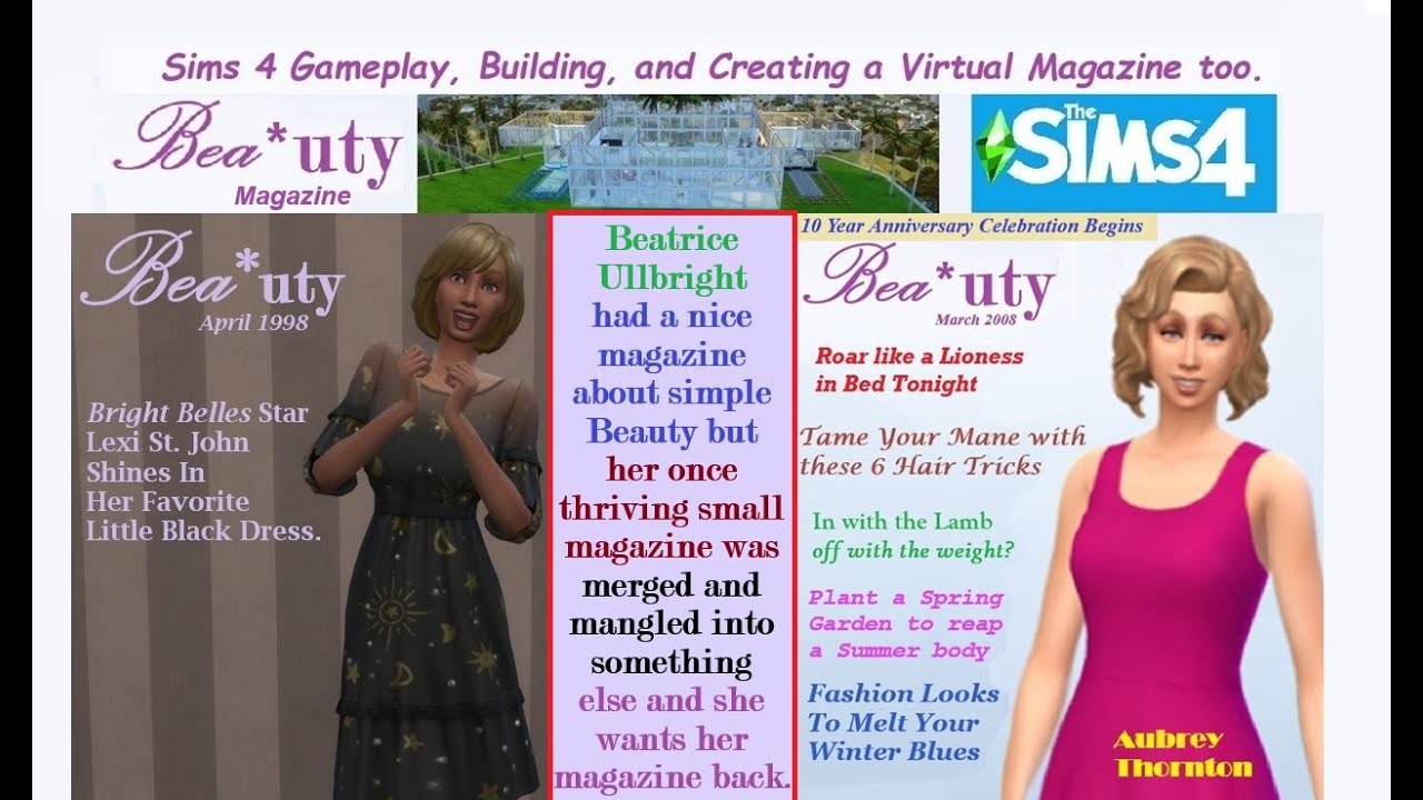 Bea*uty Magazine ~ Sims 4 Gameplay, Building, & Creating a Magazine Ep ...