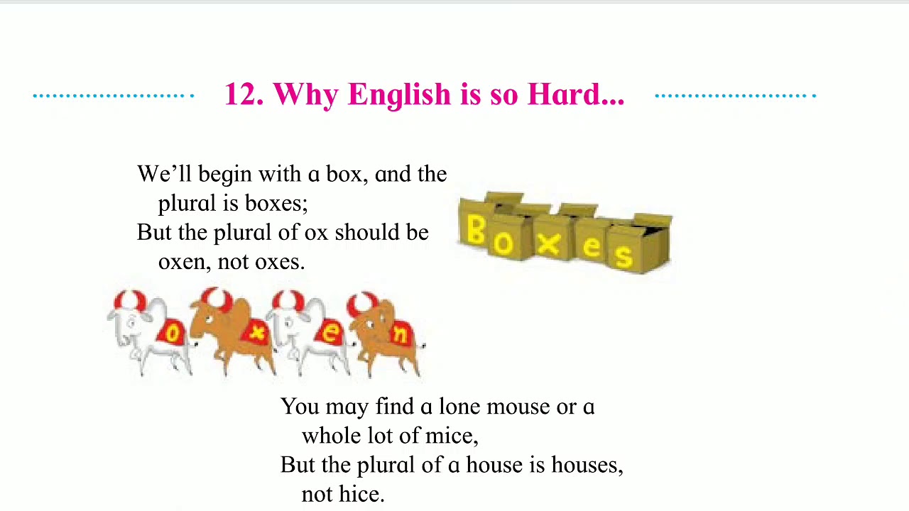 Why English Is So Hard Poem Chapter 12 Class 4 ENGLISH Why English Is So Hard Poem Chapter 12 Class 4 ENGLISH