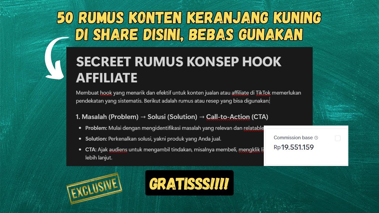 50 RUMUS HOOK KONTEN KERANJANG KUNING TIKTOK AFFILIATE EXCLUSIVE ...