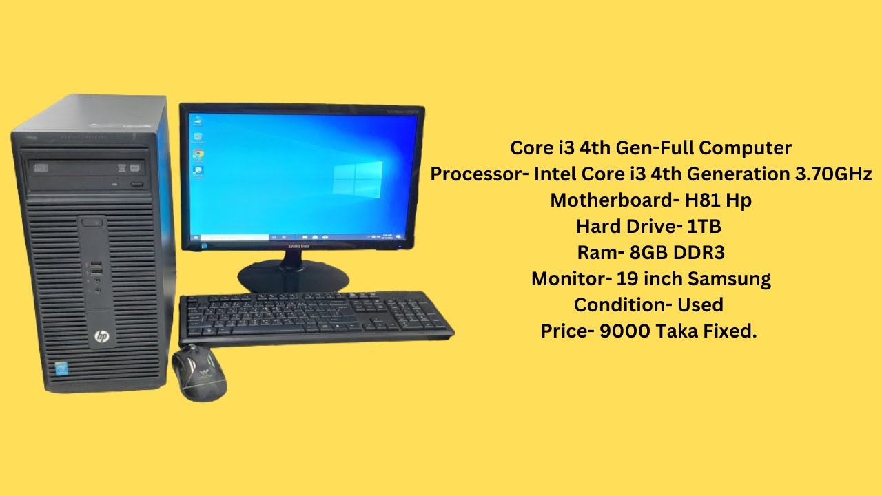Core i3- 4th Gen-Full Computer-Samsung 19 Inch monitor-1TB HDD-8GB Ram ...