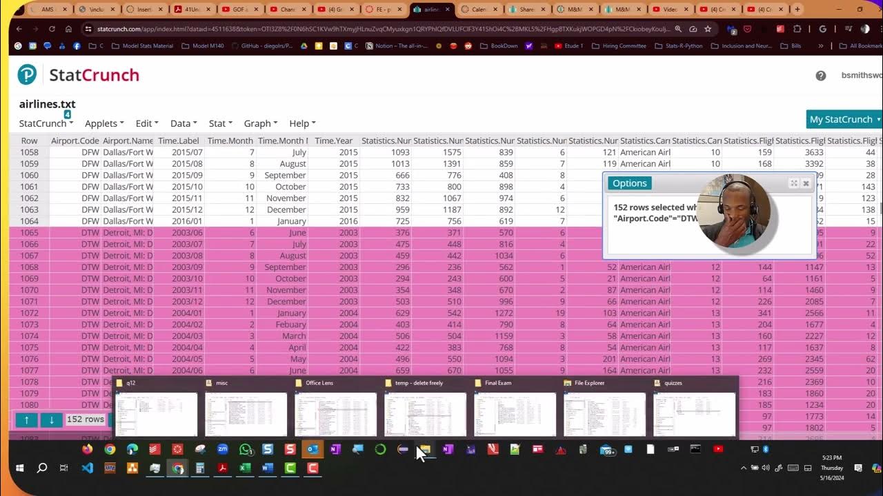 Slicing Data Subsets Using StatCrunch - YouTube