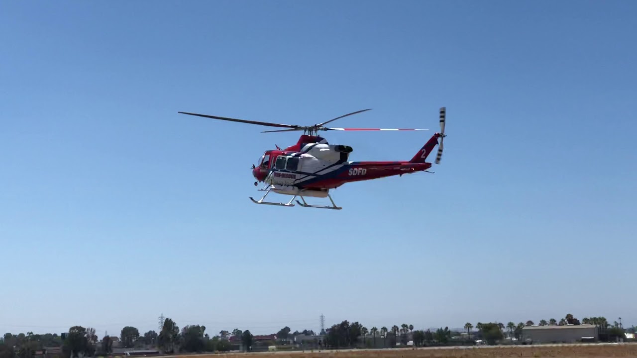 Bell 412 landing at Midport KMYF - YouTube