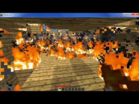 Minecraft: Burnning a house - YouTube