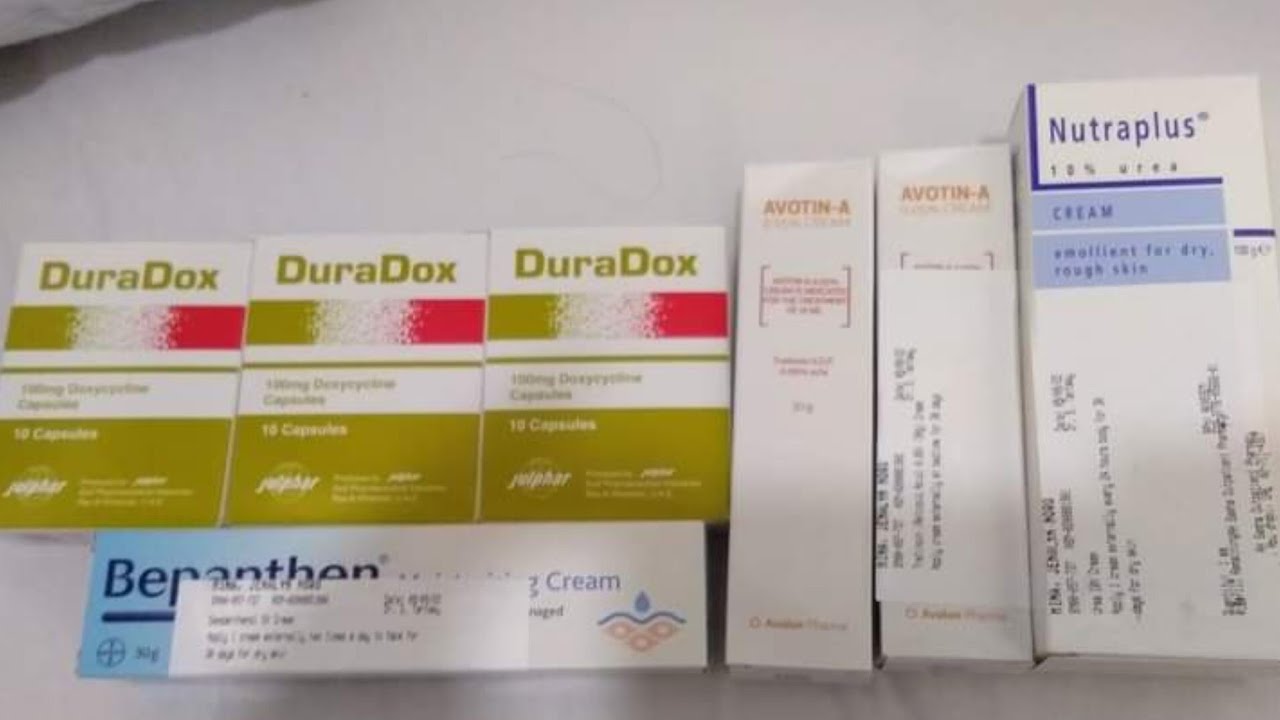 Avotin-a+Bepanthen+Doradox(doxycycline)+nutraplus for acne solution ...