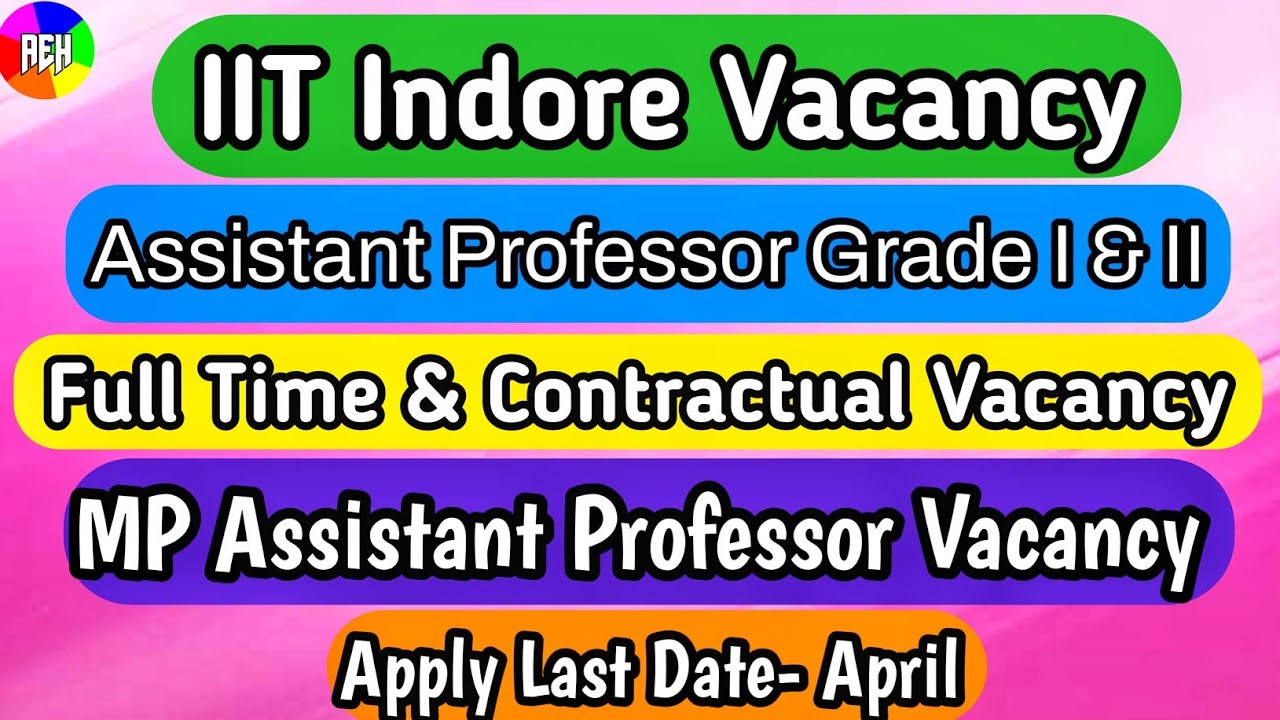 IIT Indore Vacancy | Assistant Professor Grade I & Grade II Vacancy ...