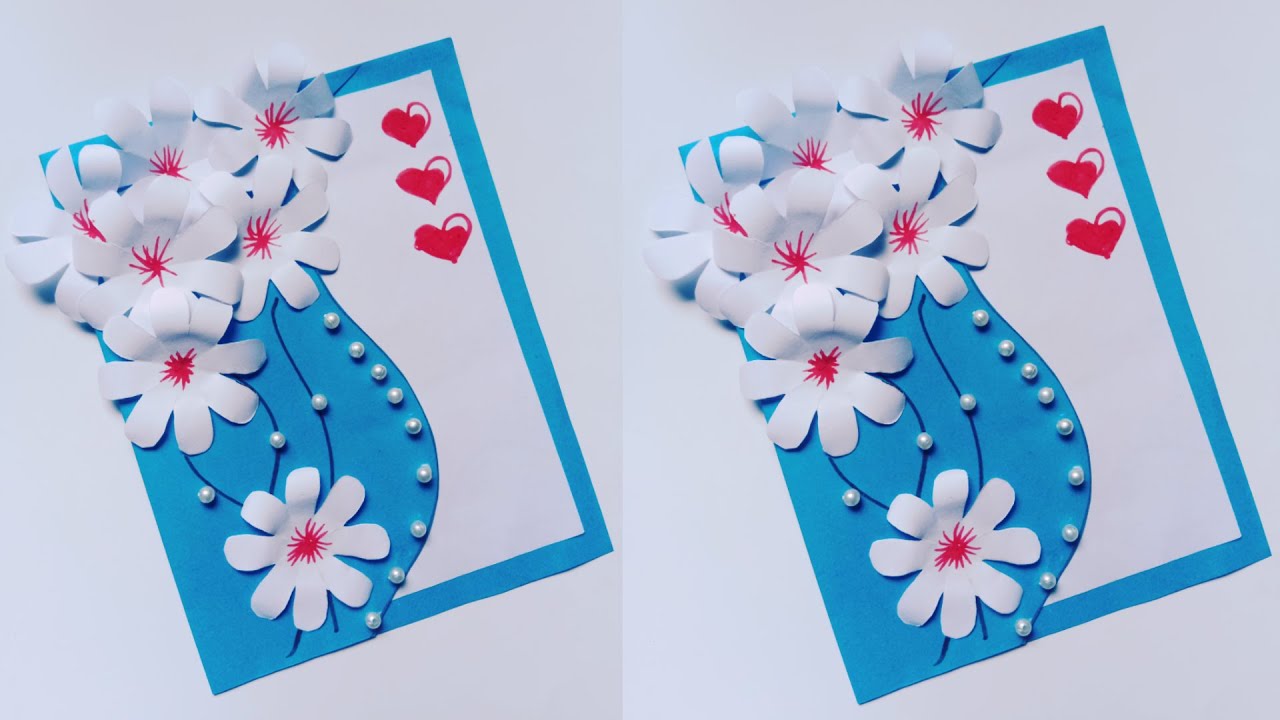 Handmade easy gift card💕Paper greeting card making💕cute and beautiful ...