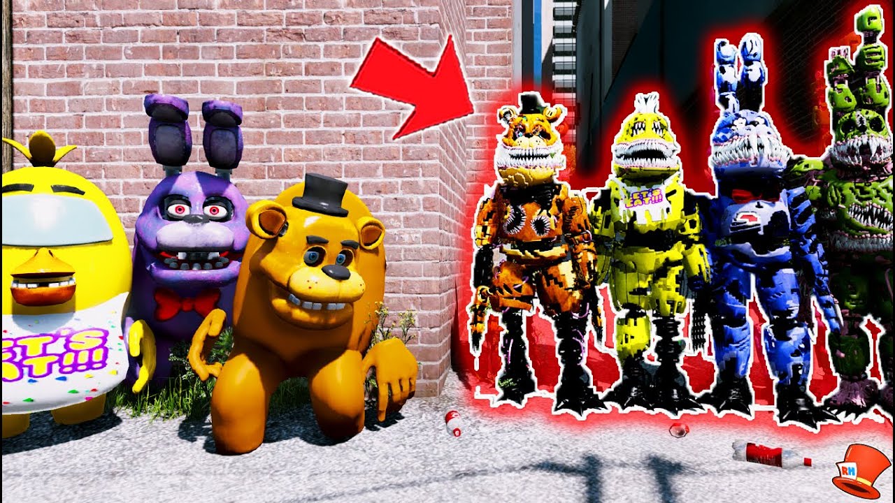 All CORRUPTED Animatronics VS All SUS FNAF Animatronics! (GTA 5 Mods ...