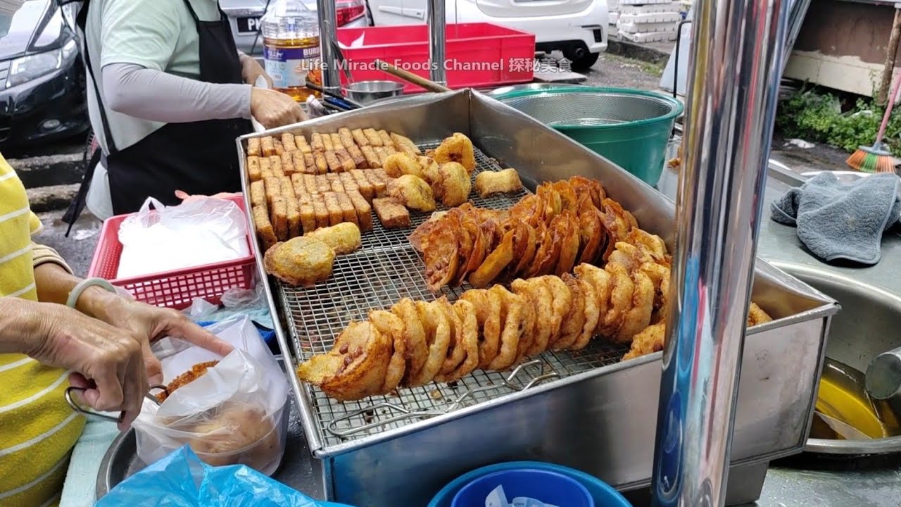 槟城五条路街头美食买鱼肉福建炒叻沙薄饼炸米碟糕晚餐 Penang Macallum Street Food Buy Laksa Poh ...