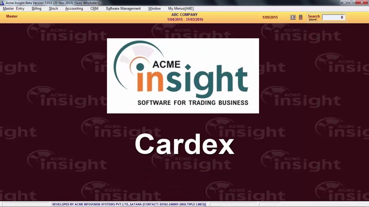 Cardex Report In Acme Insight Software[Marathi] - YouTube