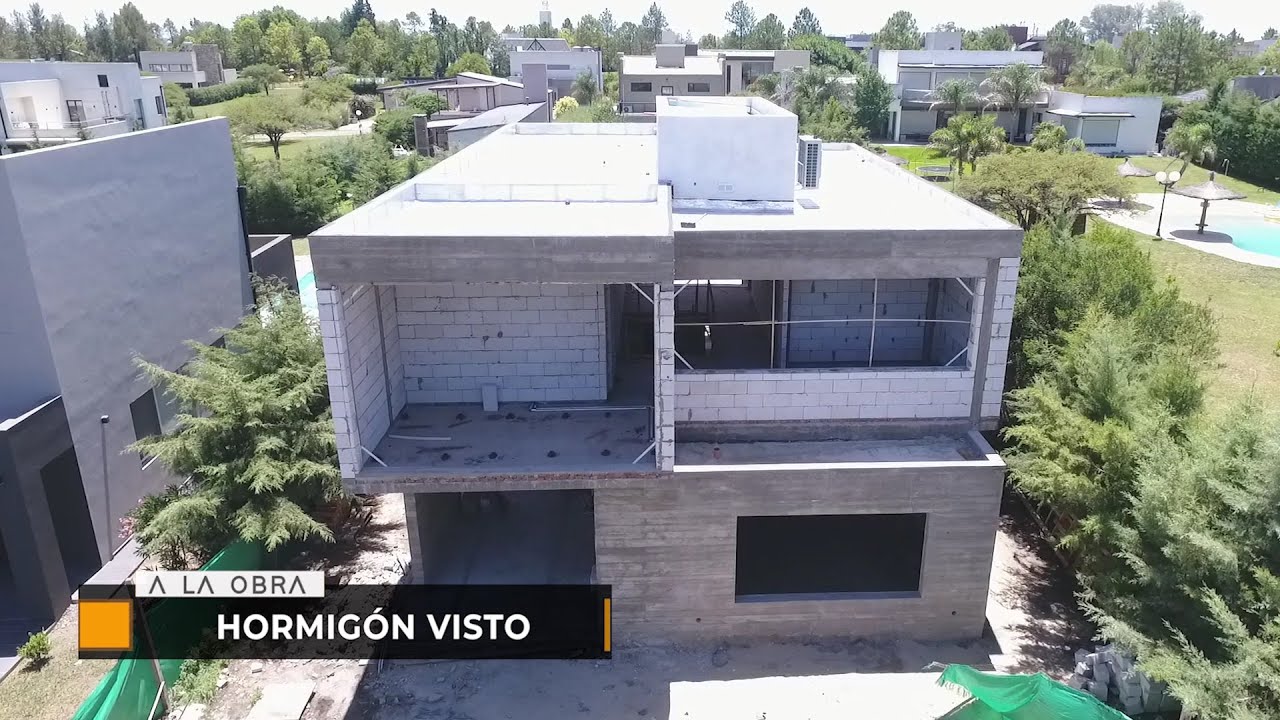 CONSTRUCCION CON HORMIGON VISTO Y BLOQUES DE HORMIGON CELULAR - YouTube