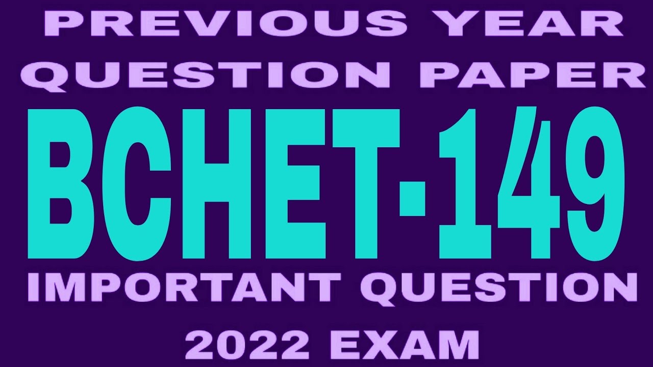 BCHET 149 Previous year question paper ! december 2022 exam prepration ...