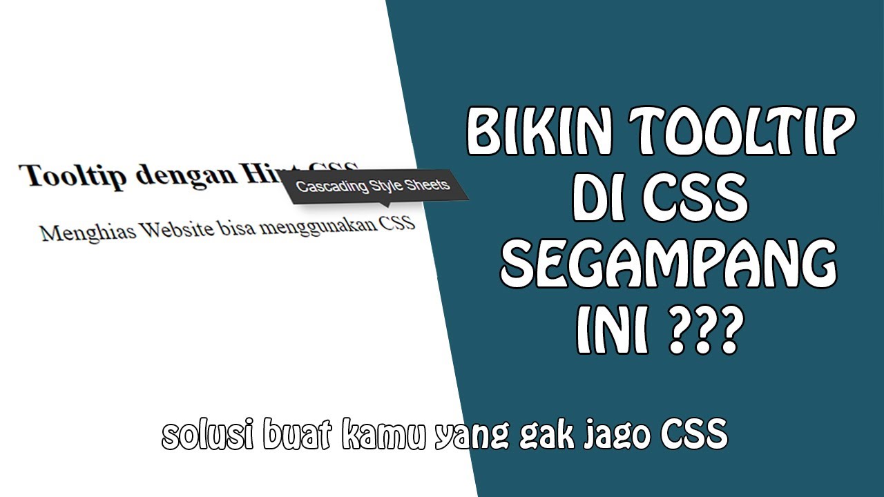 Cara Mudah Membuat CSS Tooltip | Hint CSS - YouTube