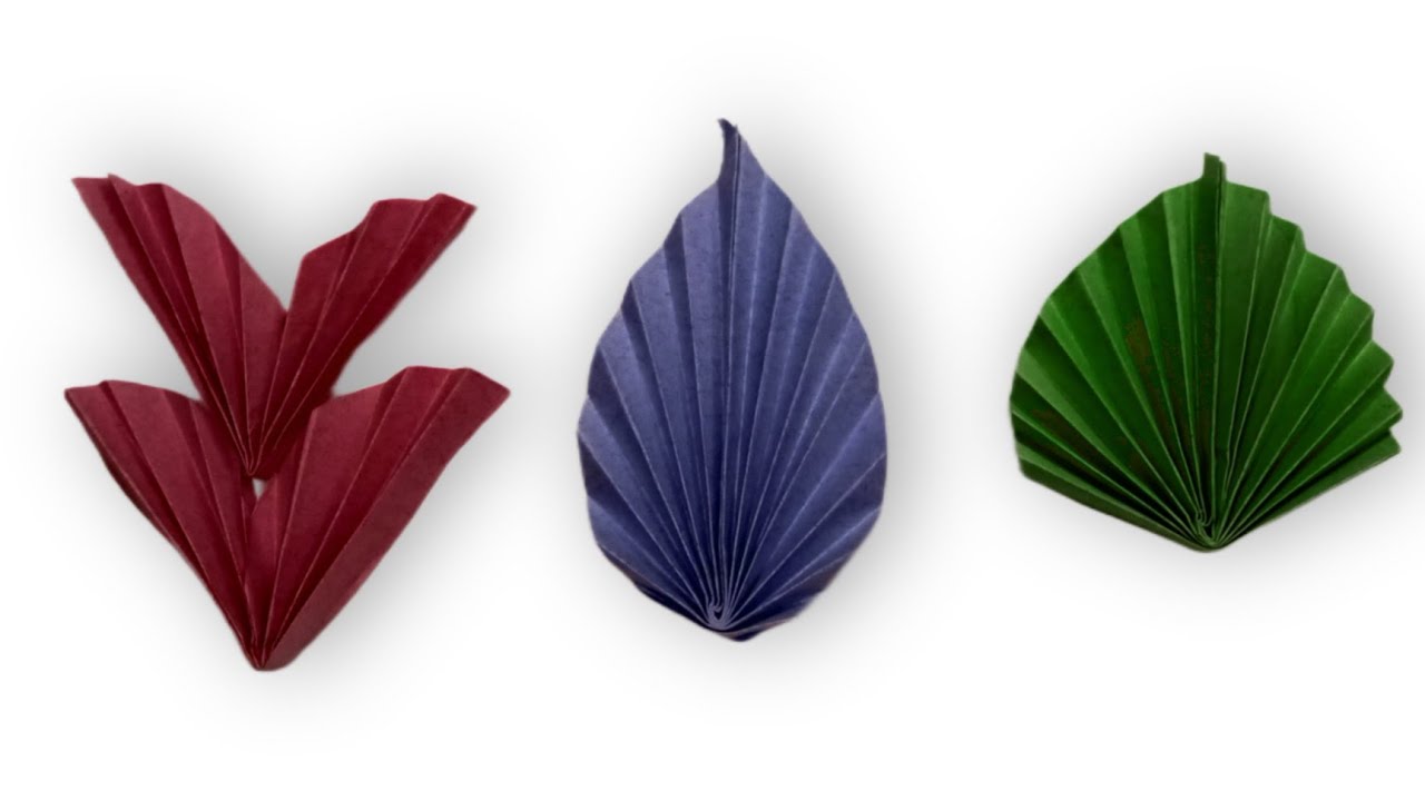 How To Make Paper Leaf | Paper Leaf Cutting And Folding - YouTube