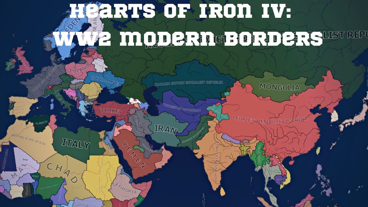 WW2: Modern Borders (Early WW2) - HOI4 Timelapse - YouTube