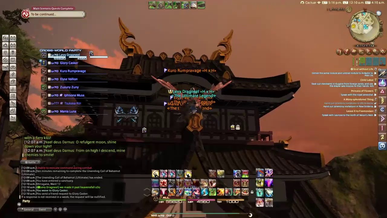 FF14 UWU cleared group day 22 heavensfall trio prog - YouTube