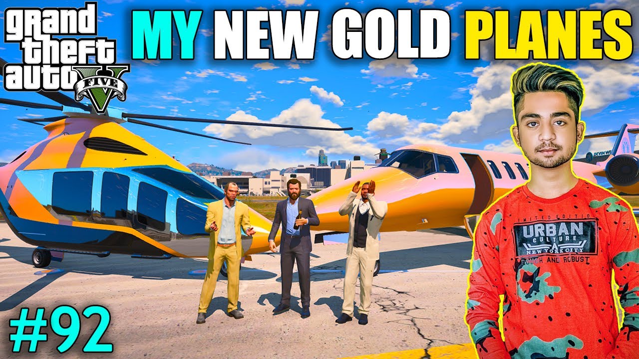 MY NEW GOLD PLANES | MICHAEL BUY NEW GOLDEN HELICOPTER AND JET | GTA V ...
