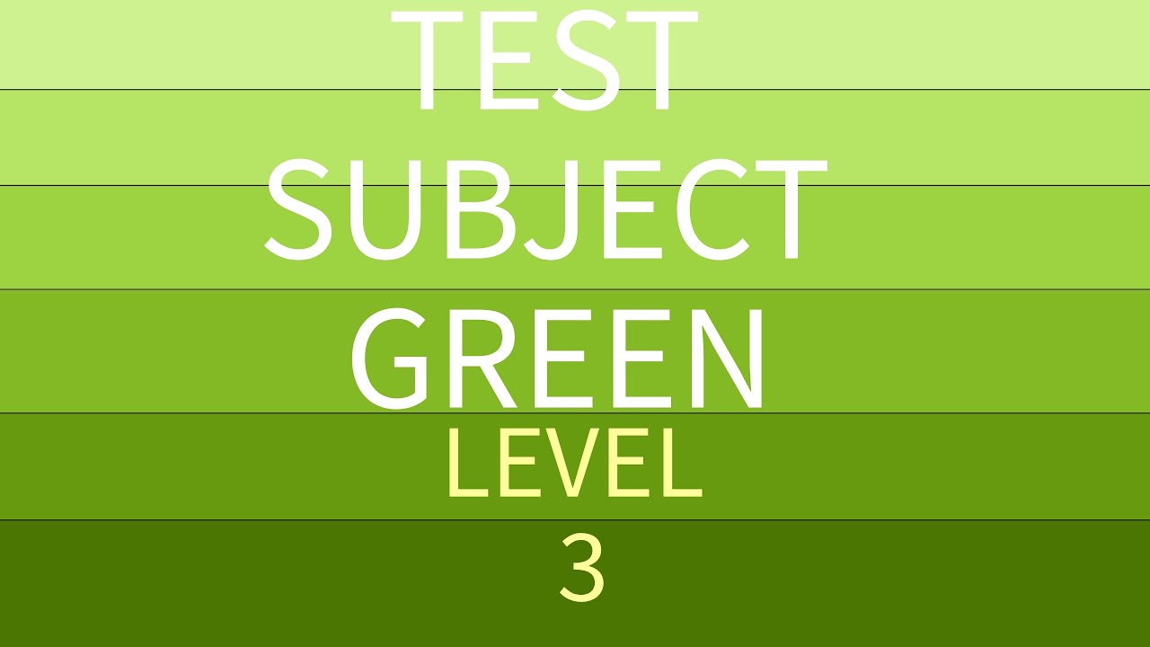 Speedrun Attempt - Test Subject Green Level 3 (1P) - YouTube