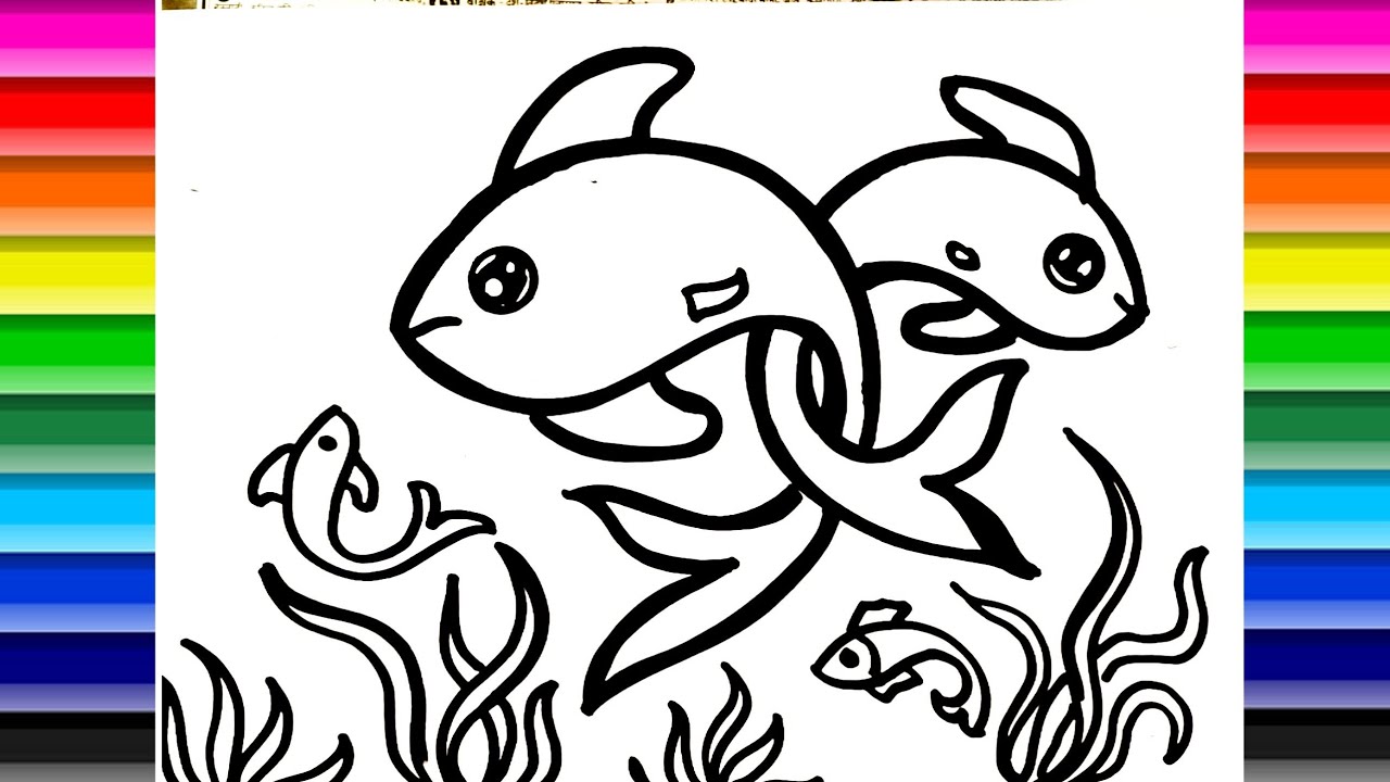 Fish family Drawing, Coloring and painting toddlers Med for kid's How ...
