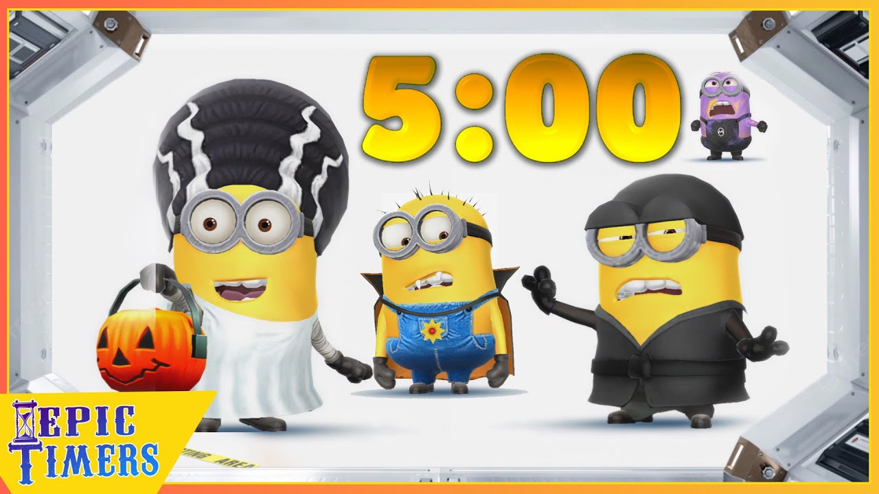 Minions Halloween Costume Party 5 minute Countdown timer with music ...