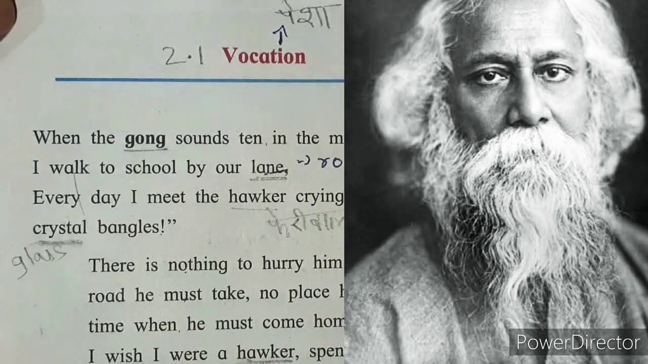 English poem 2.1 | Vocation | class 8 | written by Rabindranath Tagore ...