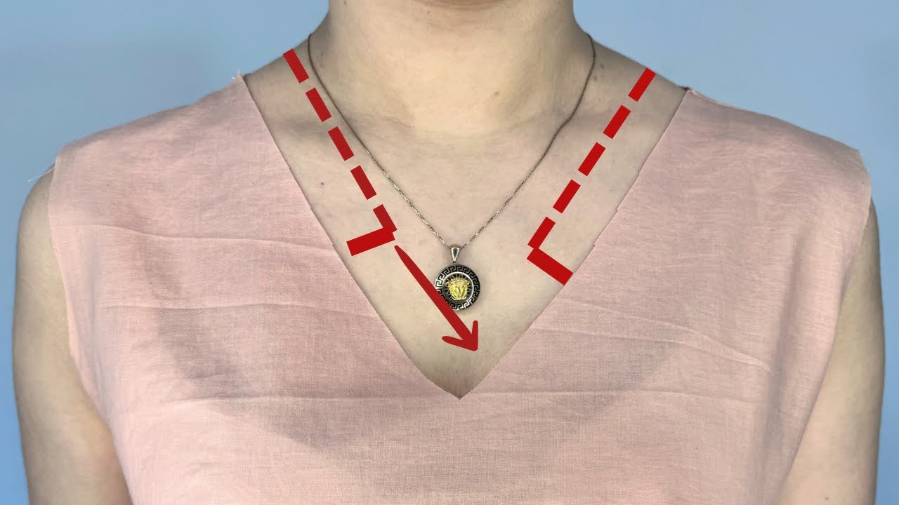 Sewing Trick: How To Neatly Reduce a Wide V Neckline 🥰 very simple and ...