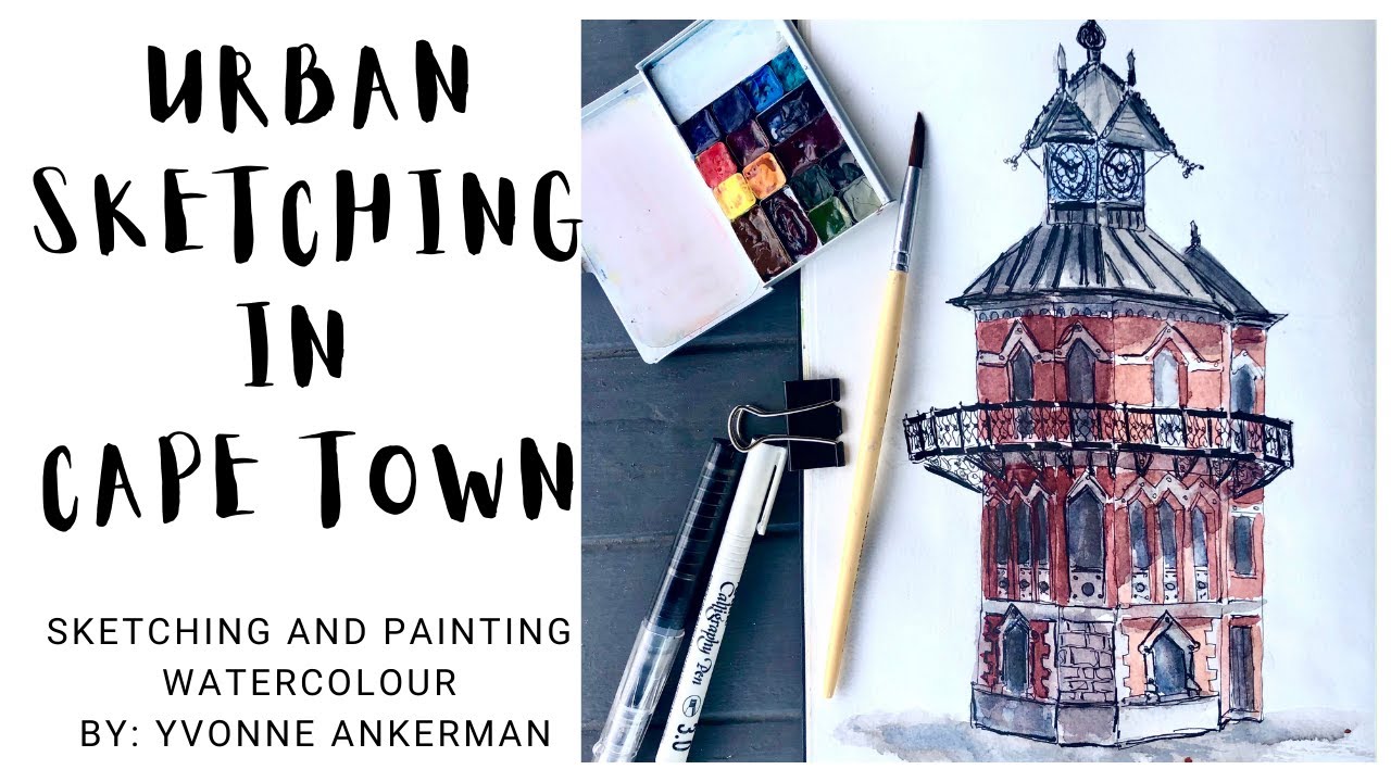 URBAN SKETCHING in Cape Town, Watercolour with pen and ink, the iconic ...