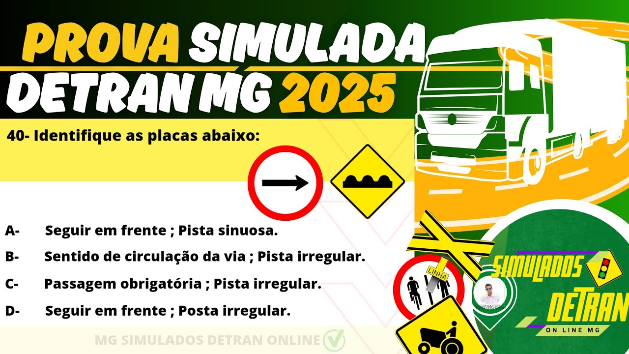 PROVA SIMULADA DO DETRAN 2025 - Questões da PROVA TEÓRICA DO DETRAN ...