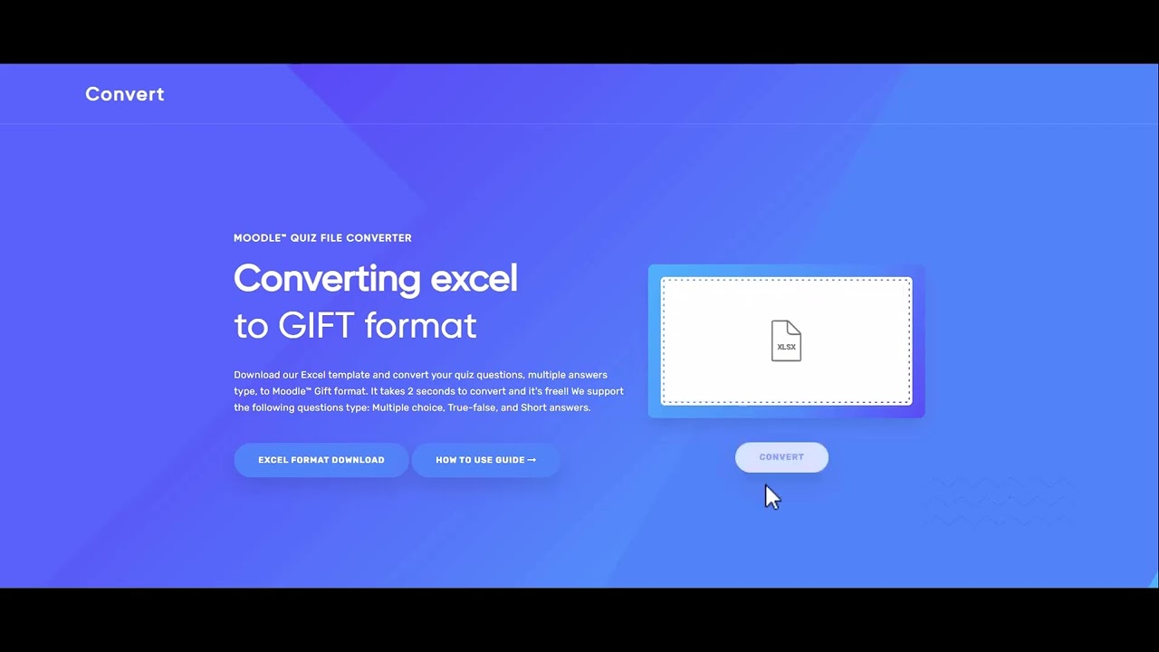 Moodle Excel to Gift convert - YouTube
