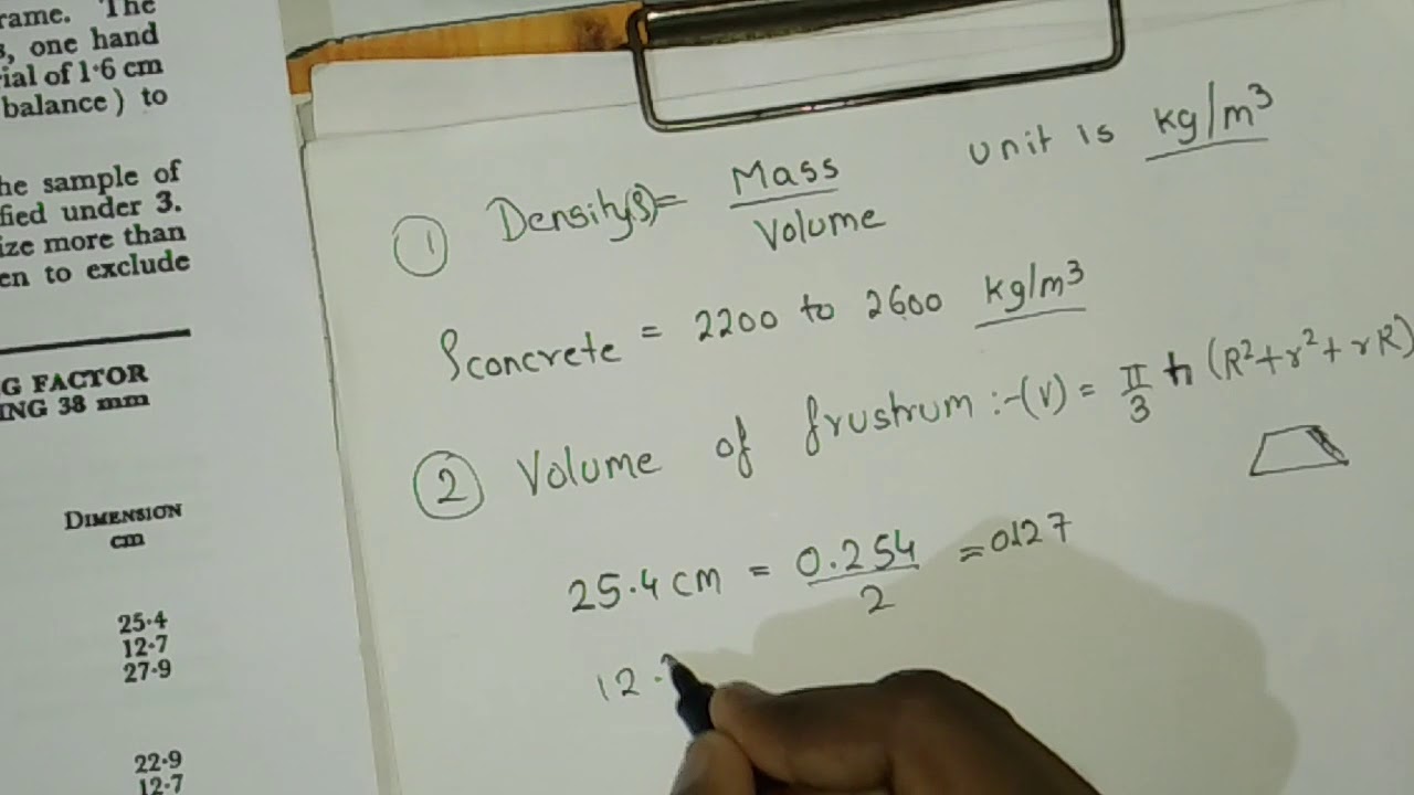 Quantity of concrete required for compaction factor test - YouTube