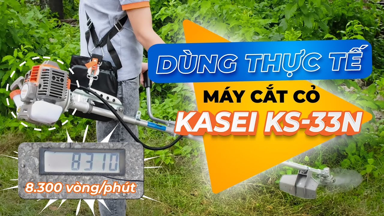 Dùng Thực Tế Máy Cắt Cỏ KASEI KS-33N | Anh Tin - YouTube