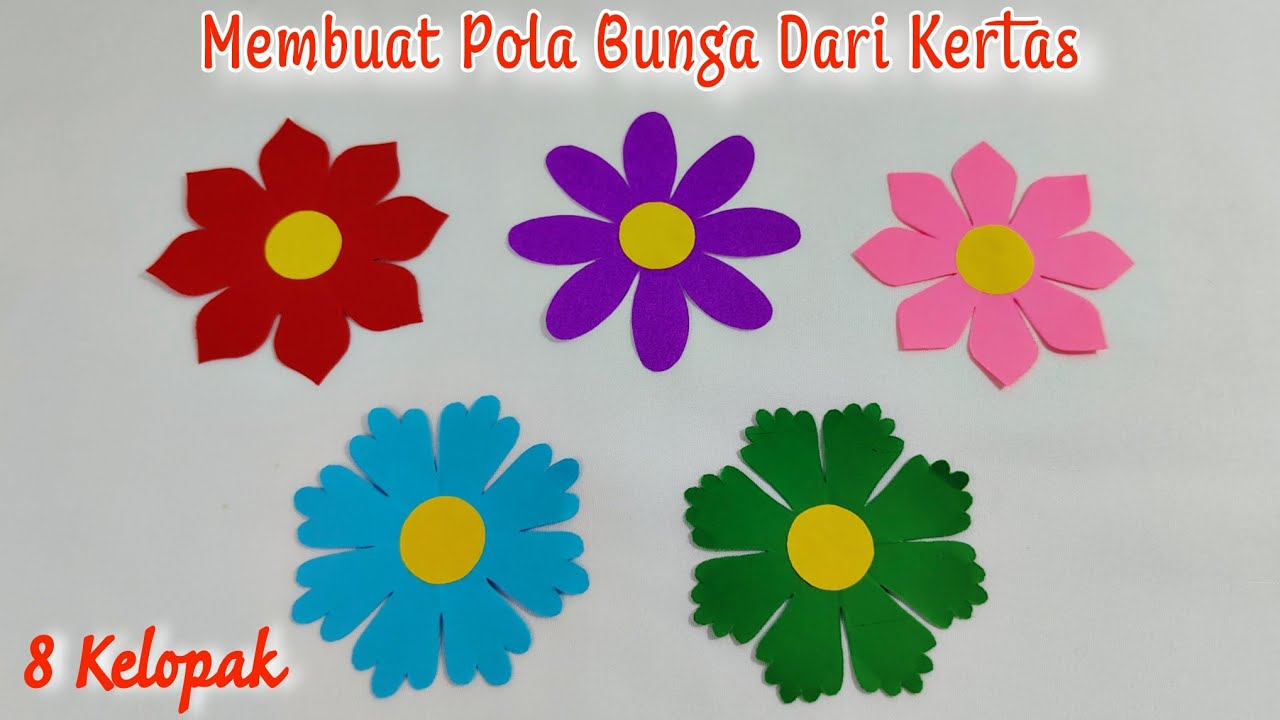 Membuat Pola Bunga Dari Kertas || Buat Kelopak Bunga Dari Kertas ...