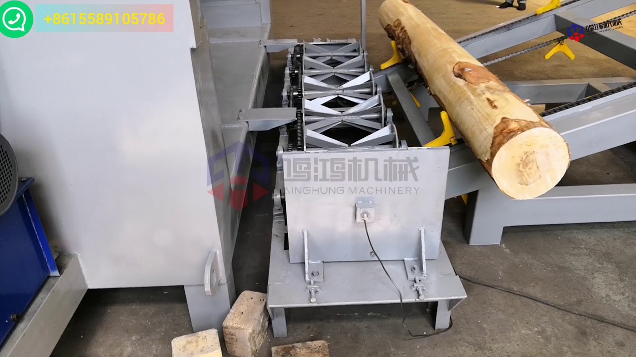 Let's use veneer peeling machine to process a wood to be veneers ...