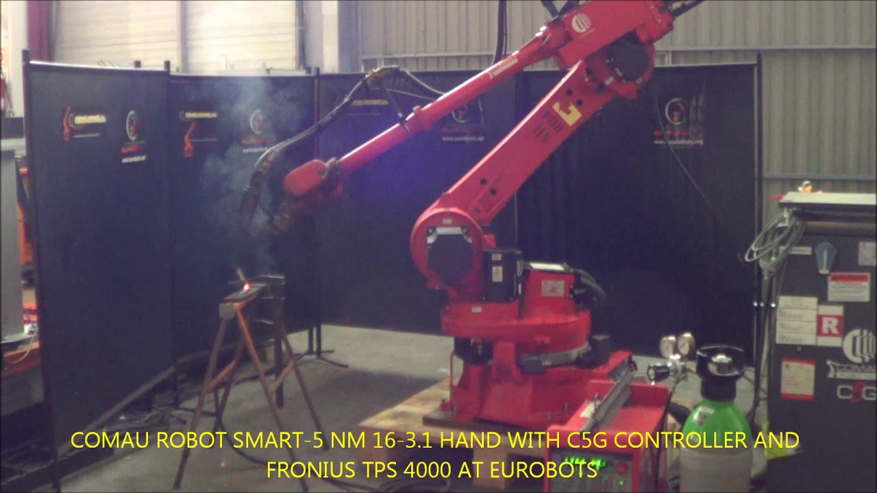 ROBOT COMAU SMART 5 NM 16 3 1 WITH C5G CONTROLLER AND FRONIUS TPS 4000 ...