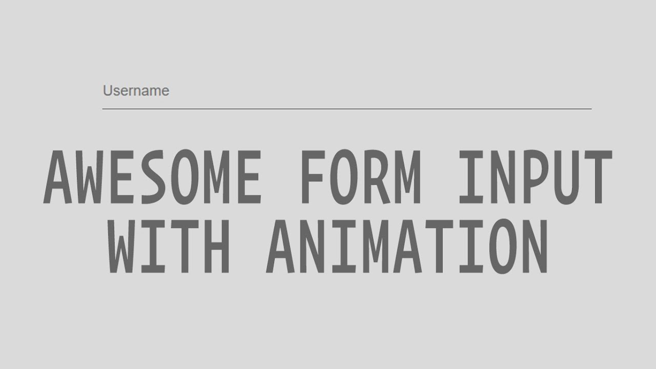 Awesome Form Input With Animation Html And Css Only Youtube