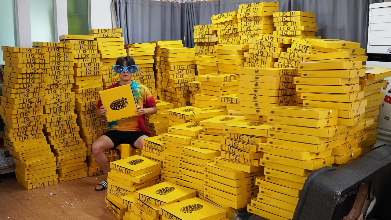 24시간 기생충 피자박스 1000개 챌린지 (PARASITE PIZZA BOX 1000 CHALLENGE) - YouTube