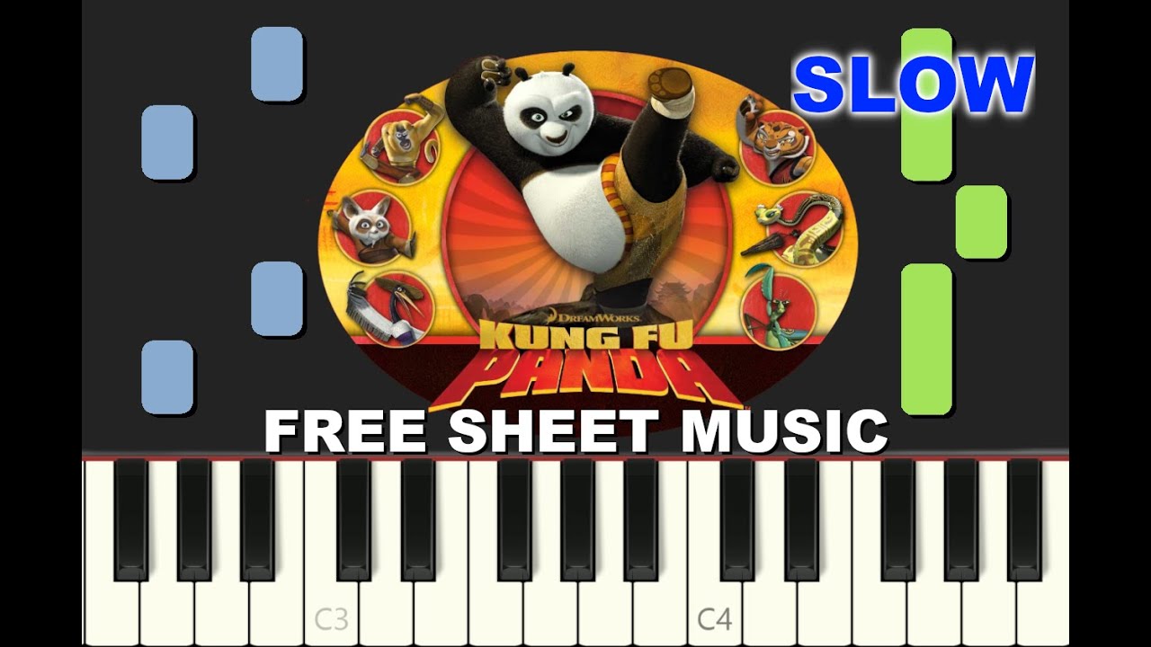 SLOW piano tutoriual "KUNG FU FIGHTING" from Kung Fu Panda 3, free ...